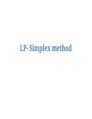 LP Simplex Method Pdf LP Simplex Method LP Simplex Methods Learning Outcomes At The End Of