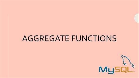 Mysql Aggregate Functions And How To Use It In C Youtube