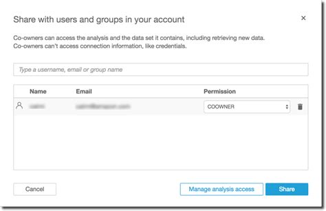 Sharing Amazon QuickSight Analyses Amazon QuickSight