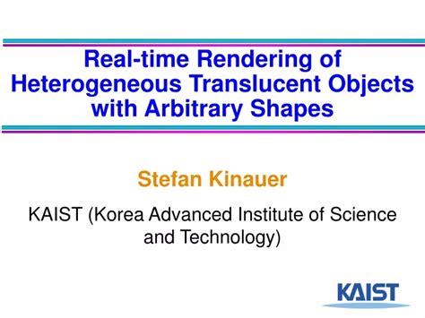 Ppt Real Time Rendering Of Heterogeneous Translucent Objects Powerpoint Presentation Id9698021