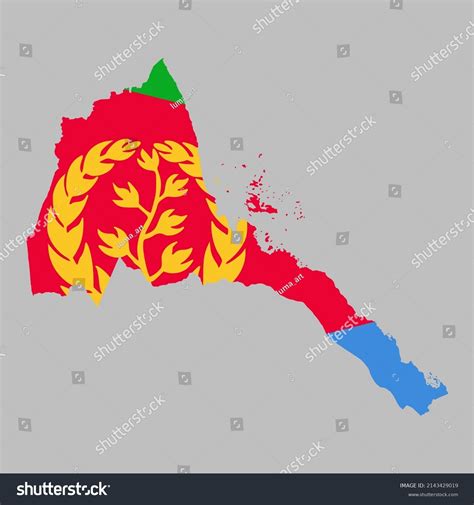 eritrea flag inside eritrean map borders stock vector royalty free