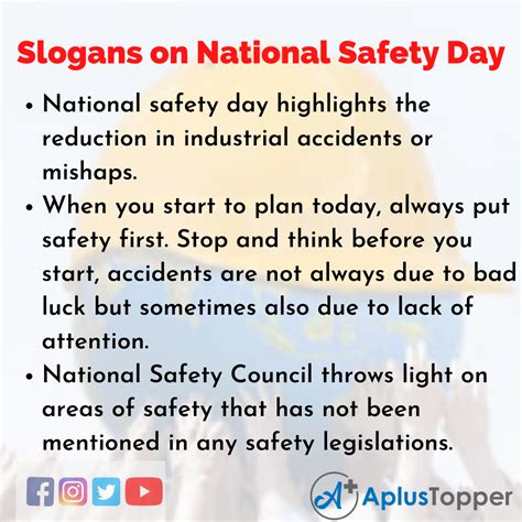 National Safety Day Slogans 15 Unique And Catchy National Safety Day