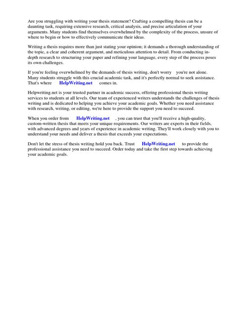 Statement Of Purpose Sample Thesis Pdf Thesis Essays