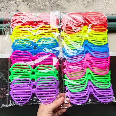 6 12 24pcs Neon Color Shutter Eyewears Shutter Shades Glasses Disco