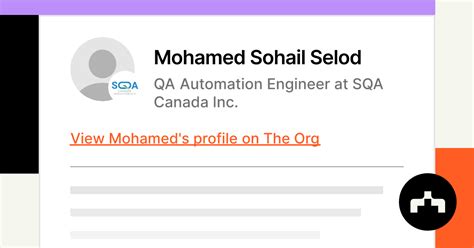 Mohamed Sohail Selod Qa Automation Engineer At Sqa Canada Inc The Org