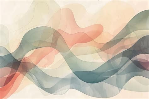 Abstract Shapes With Soft Pastel Colors And Simple Lines Creating A Serene Flow Premium Ai