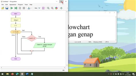 Tutorial Membuat Flowchart Pseudocode Program Menampilkan Bilangan