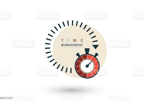 시간 관리 개념 효율성 생산성을 위한 크리에이티브 아이콘 스톱워치에 서명하세요 플랫 디자인 벡터 개념에 대한 스톡 벡터 아트 및 기타 이미지 Istock