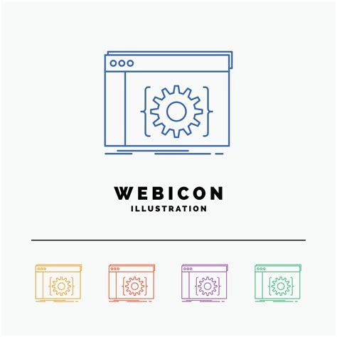 Api App Coding Developer Software 5 Color Line Web Icon Template