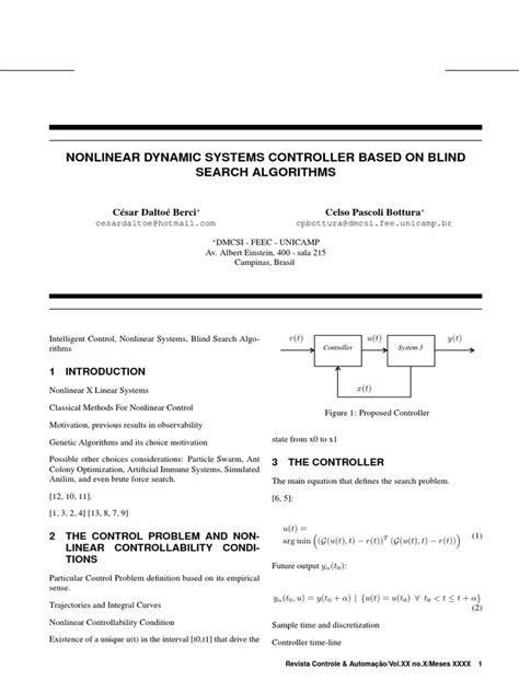 Nonlinear Dynamic Systems Controller Based On Blind Search Algorithms Pdf Nonlinear System