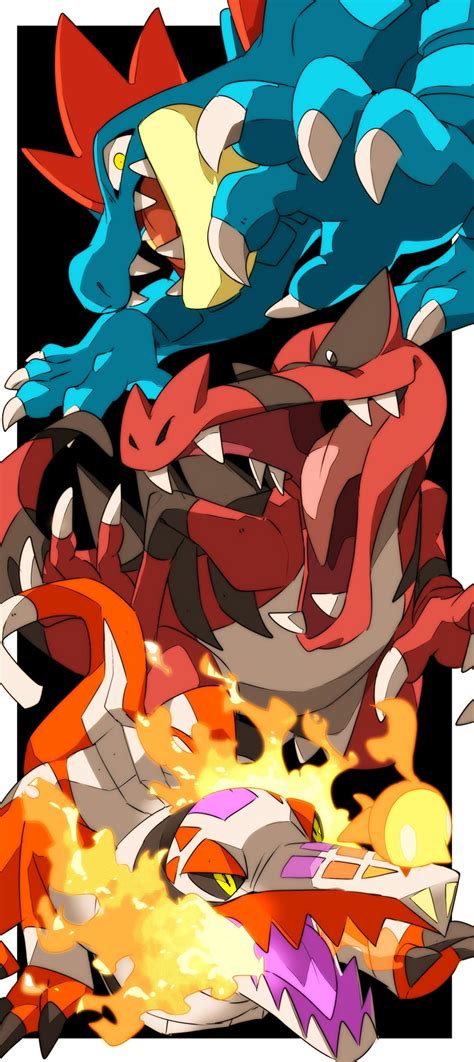 Feraligatr Skeledirge Krookodile And Fire Bird Pokemon Drawn By 45