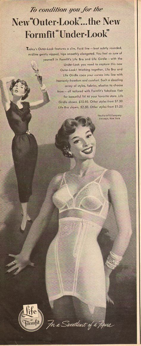 1940s Vintage Lingerie Ad Formfit Life Bra And Girdle Pinup Style Art