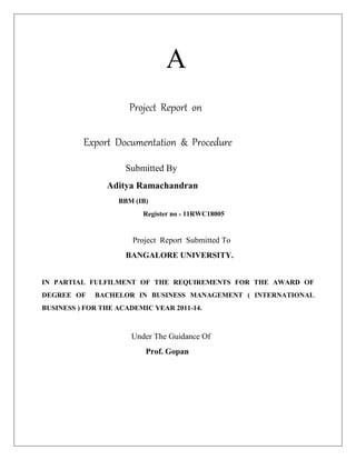 An Analysis Of Export Documentation Process DOCX