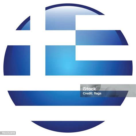 그리스 국기입니다 플래그 아이콘입니다 표준 색상 둥근 깃발 3d 일러스트레이션입니다 컴퓨터 일러스트레이션 디지털 일러스트레이션 벡터 일러스트 레이 션입니다 3차원 형태에