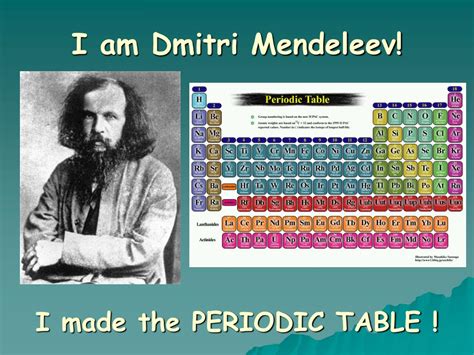 Periodic Table Dmitri Mendeleev Ppt The Father Of The Periodic Table