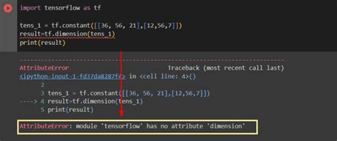 attributeerror module tensorflow has no attribute dimension