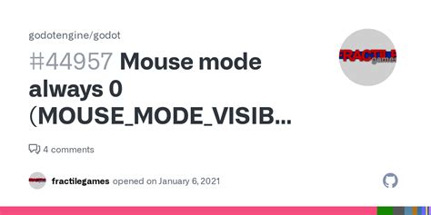 Mouse Mode Always 0 Mousemodevisible In Html5 · Issue 44957 · Godotenginegodot · Github
