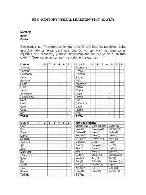 Rey Auditory Verbal Learning Test