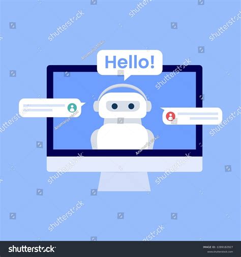 Chat Bot Concept Dialog On Computer Stock Vector Royalty Free