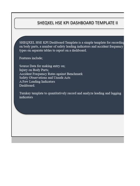 Sheqxel Hse Kpi Dashboard Template Ii Pdf