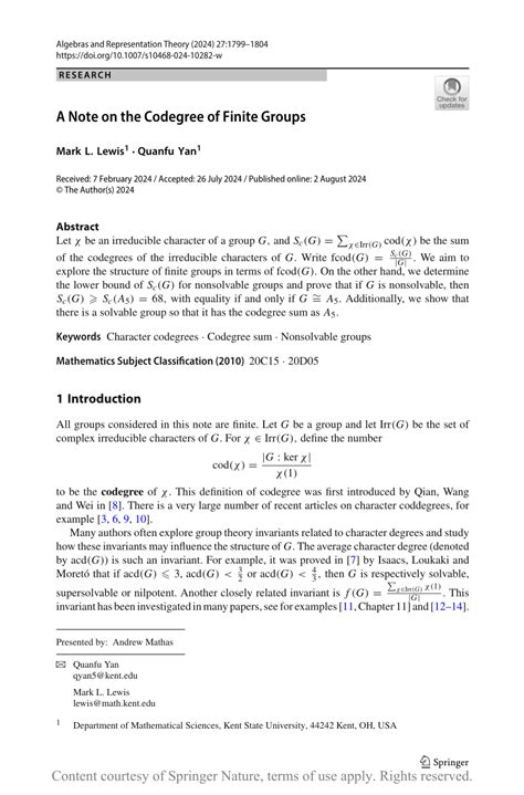 Pdf A Note On The Codegree Of Finite Groups