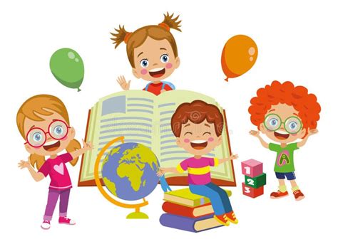 School Classmates Are Sitting With Books Stock Illustration