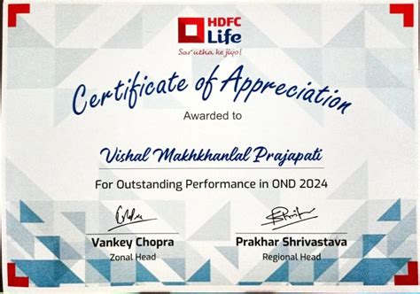Vishal Prajapati On Linkedin Bestperformer Hdfclife Achievement Excellence Careergrowth