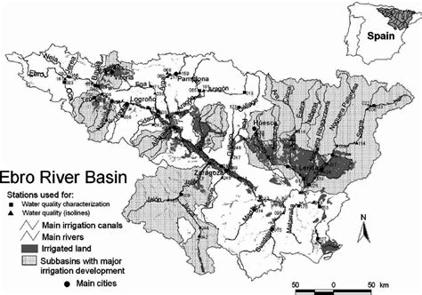 Map Of The Ebro Basin With The Location Of The 80 River Stations Download Scientific Diagram