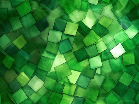 Premium Ai Image Abstract Green Cube Pattern Wallpaper