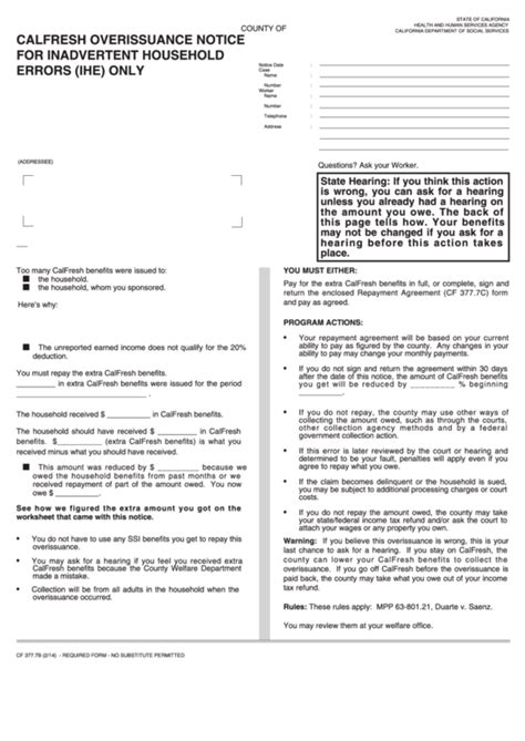 Calfresh Notice Of Expiration Of Certification