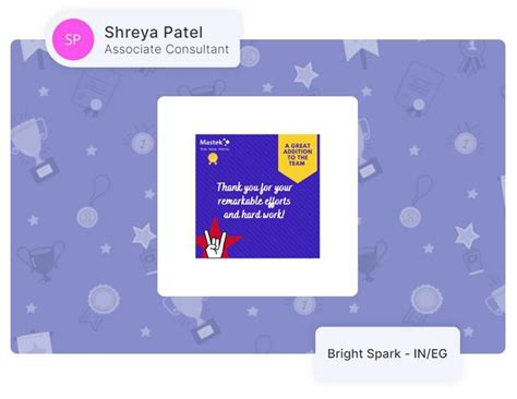 Brightspark Inspiration Mastek Appreciation Shreya Patel