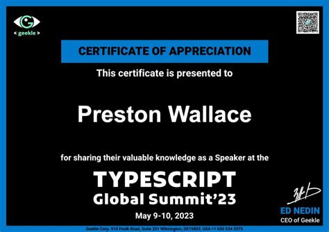 preston wallace on linkedin typescript global summit speaker