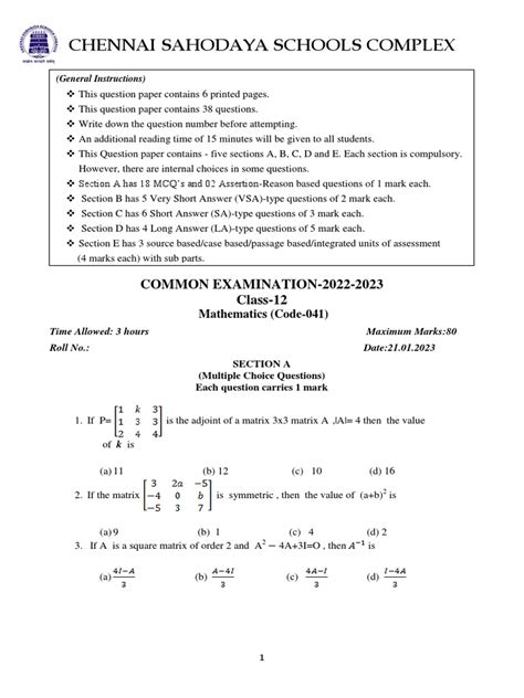 Cssc Class 12 Math Qp Paper 2 Pdf Function Mathematics Equations