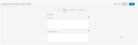 Adaptive Forms Core Component Radio Button Adobe Experience Manager