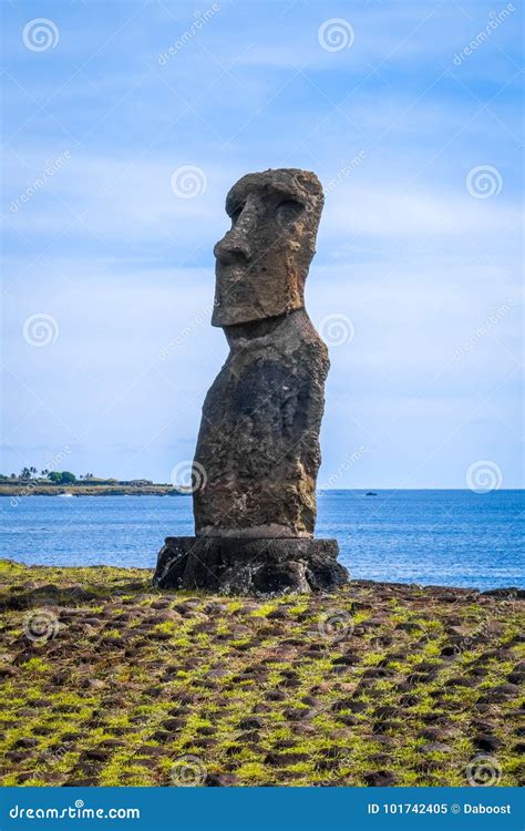 Moai Statue Ahu Akapu Easter Island Stock Image Image Of Hanga Landmark 101742405