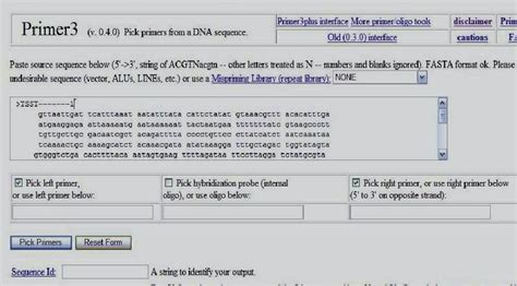 Primer Software Package Program For Selecting The Suitable Primers