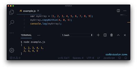Javascript Copywithin Method Example Codevscolor