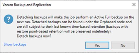 Unable To Detach Backup From Job When Converting Repository To Per Machine Backups After V12