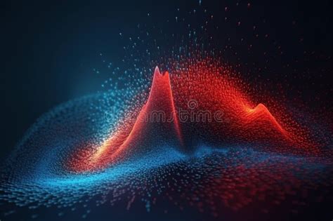 Blue And Red Abstract Glowing Wave Made With Generative Ai Stock Illustration Illustration Of