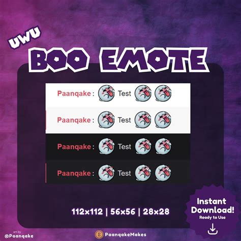 Boo Ghost Uwu Emote Super Mario Boo Emote For Twitch Etsy Boo Ghost