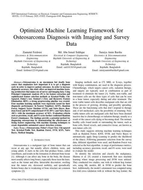 Osteosarcoma Bone Cancer Detection Adhora111 Pdf Machine Learning