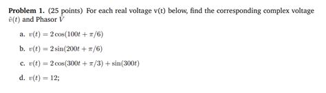 Solved Problem Points For Each Real Voltage V T Chegg Com
