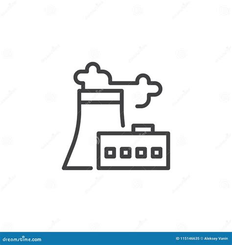 Oil Refinery Factory Outline Icon Stock Vector Illustration Of Simple Chemical 115146635