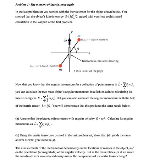 Solved Problem The Moment Of Inertia Once Again In The Chegg Com