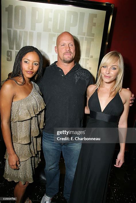 Emelia Burns Steve Austin And Tory Mussett During Lionsgate Special