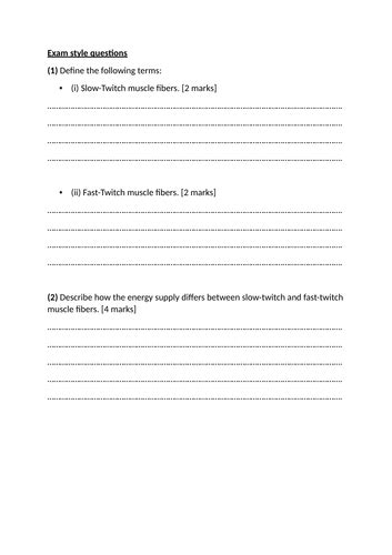 The Skeletal And Muscular System Igcse Pe Cie Teaching Resources