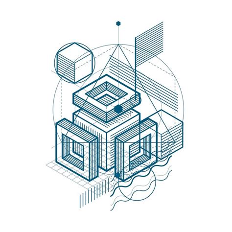 Premium Vector Isometric Linear Abstract Vector Background Lined Abstraction Cubes Hexagons