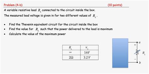 Solved 10 Points Problem 4 6 A Variable Resistive Load