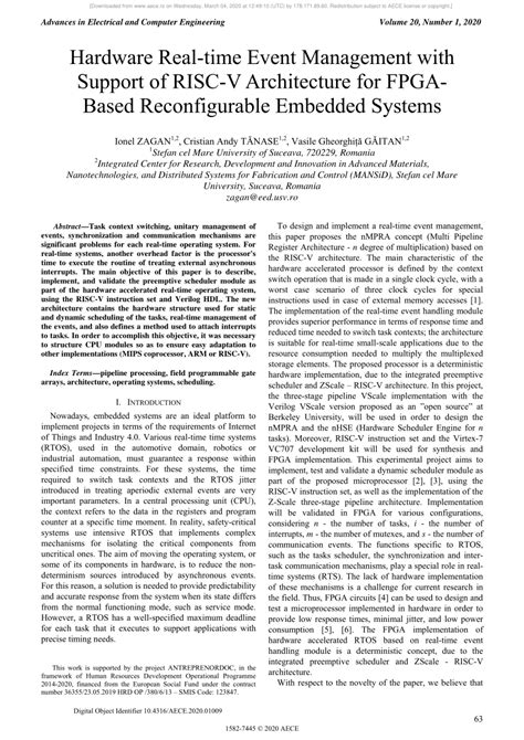 Pdf Hardware Real Time Event Management With Support Of Risc V Architecture For Fpga Based