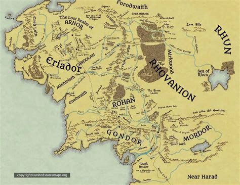 Middle Earth Map Middle Earth World Map